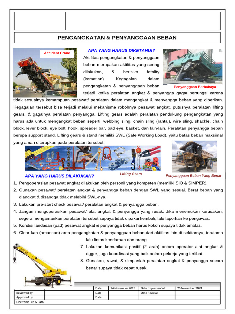 LK3 - Umum - Pengangkatan & Penyanggaan Beban | PDF