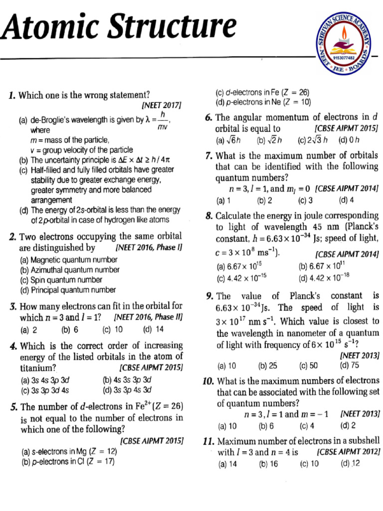 Atomic Structure | PDF
