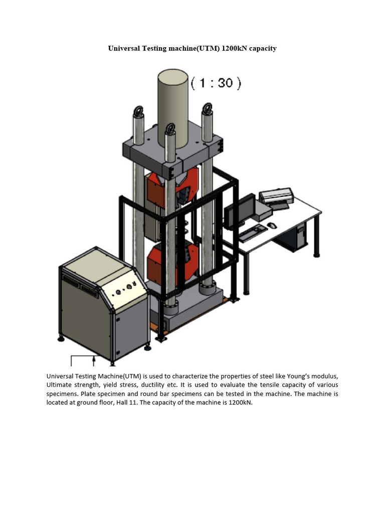 Universal Testing Machine (UTM) 1200kN Capacity | PDF | Science ...