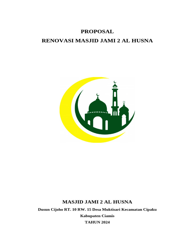 Proposal Masjid Jami 2 Al Husna | PDF