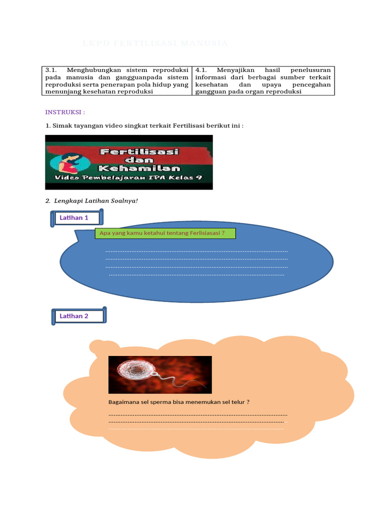 LKPD Fertilisasi | PDF | Kesehatan Holistik