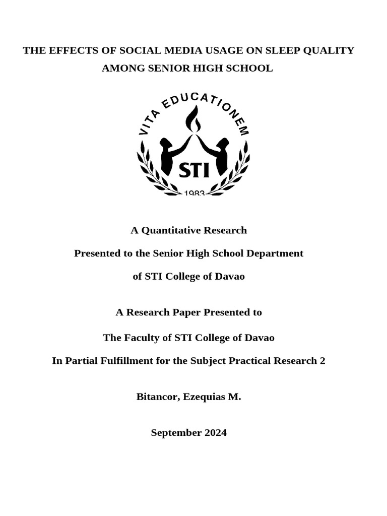 The Effects of Social Media Usage On Sleep Qualit | PDF | Sleep | Sleep ...