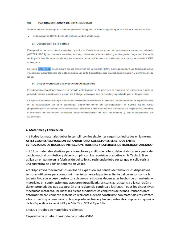 Eett Junta Water Stop | PDF