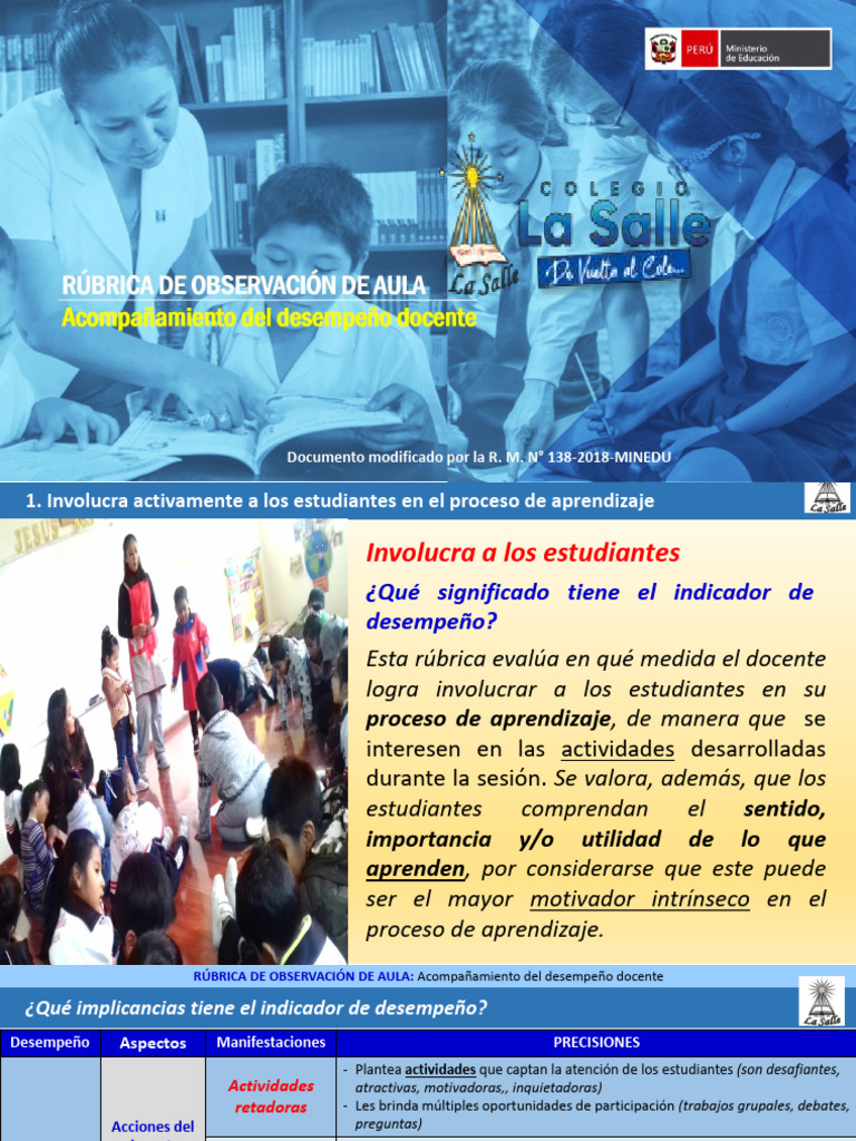 Rúbricas Obser Aula 2022 | PDF | Aprendizaje | Comportamiento