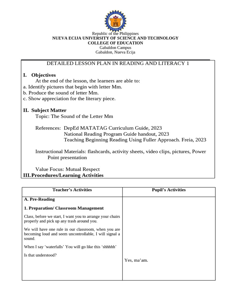 DLP in Reading and Literacy 1 | PDF | Behavior Modification | Human Communication