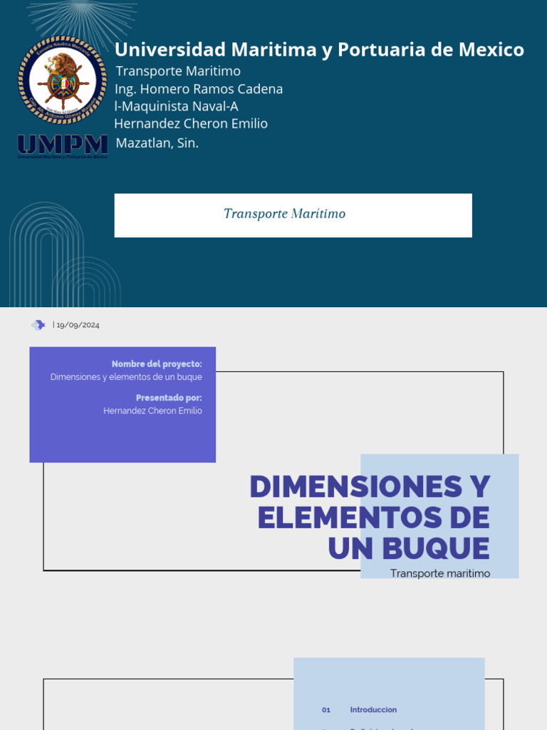 Dimensiones y Elementos de un Buque | PDF | Popa | Envío