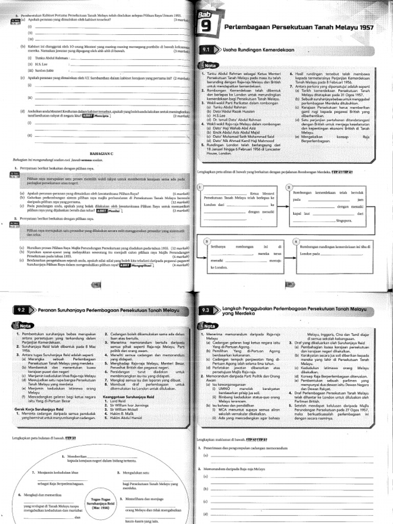 F4Sej Chap9 Latihan - 240812 - 211117 | PDF