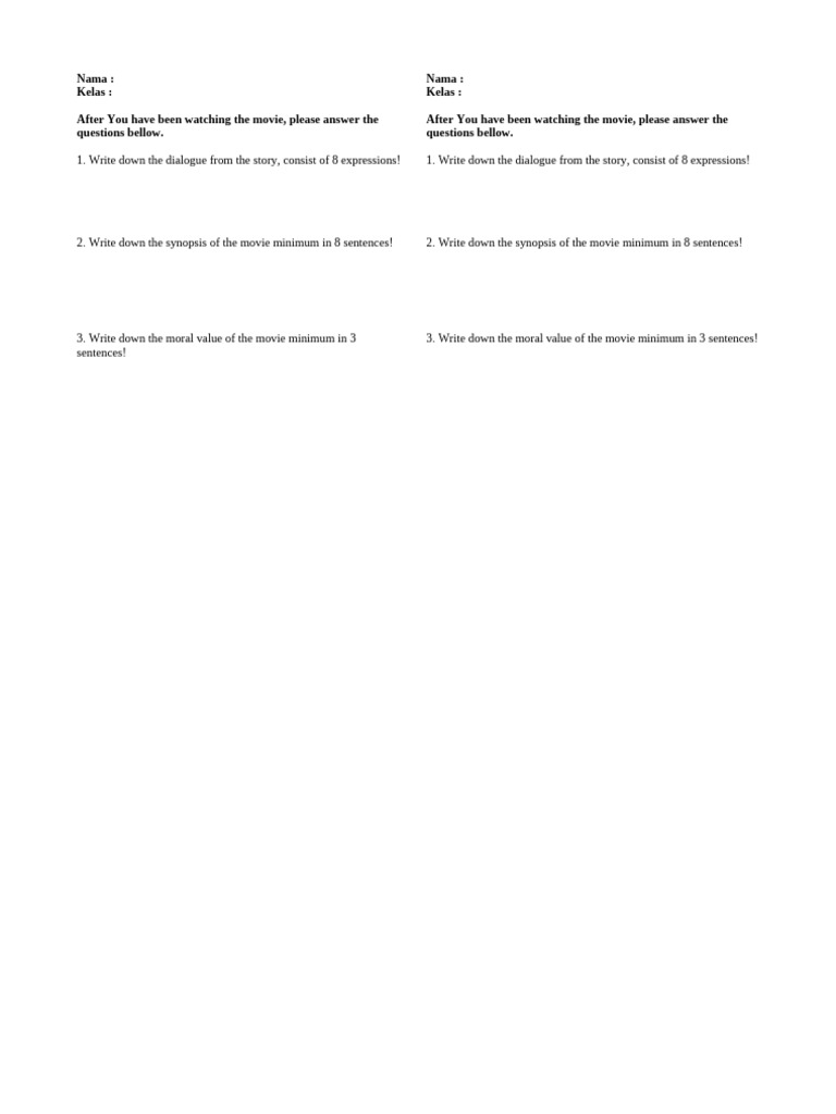 Movie Analysis Questions and Guidelines | PDF