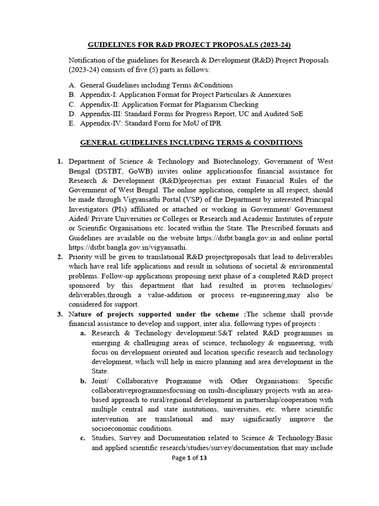 R&D Guidelines 2023-24 | PDF | Science | Postgraduate Education