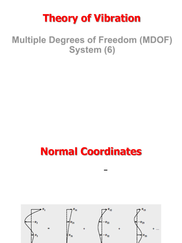 Lecture 17 SD Multi Degrees of Freedom System Mode Superposition Method ...