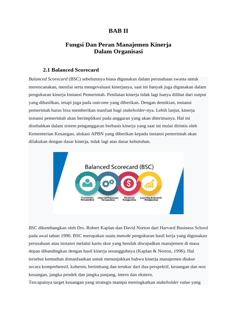 Manajemen Kinerja dan Balanced Scorecard | PDF | Bisnis