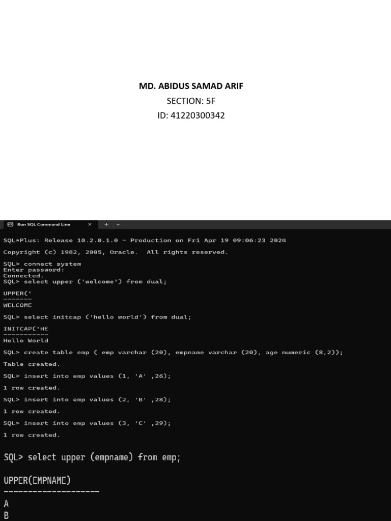 Md. Abidus Samad Arif: Section: 5F ID: 41220300342 | PDF