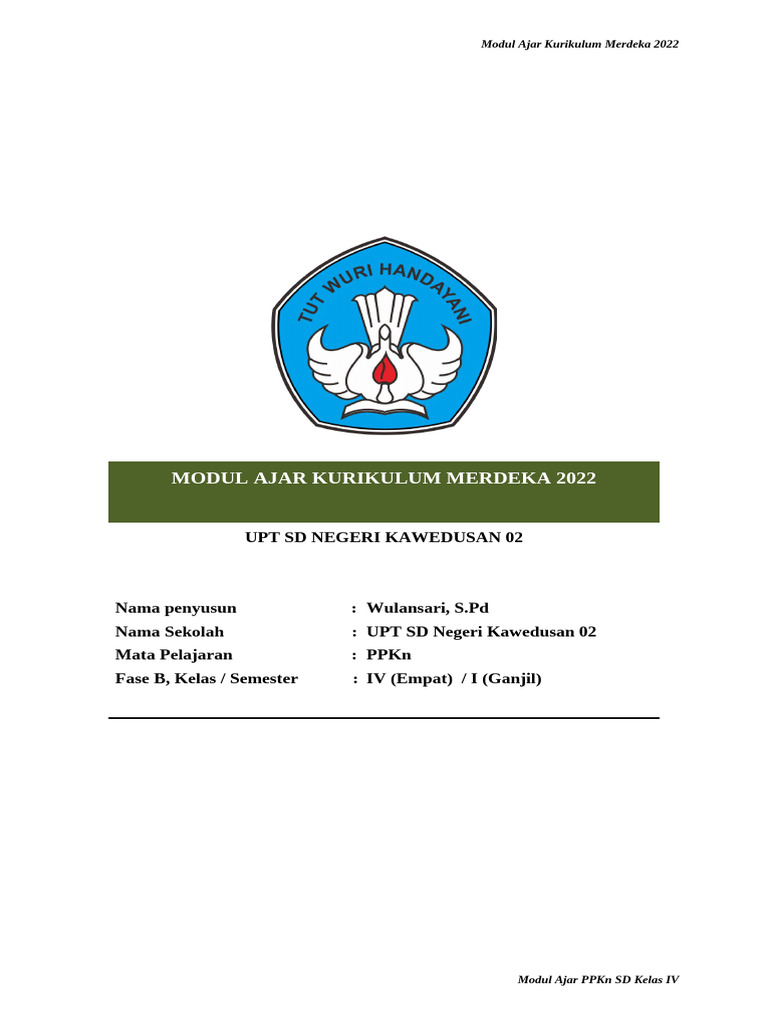 MA PPKN K4 BAB 1 | PDF | Karier & Perkembangan | Seni