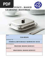 CBLM FBSNCII Providing Room Service | PDF | Menu | Hotel