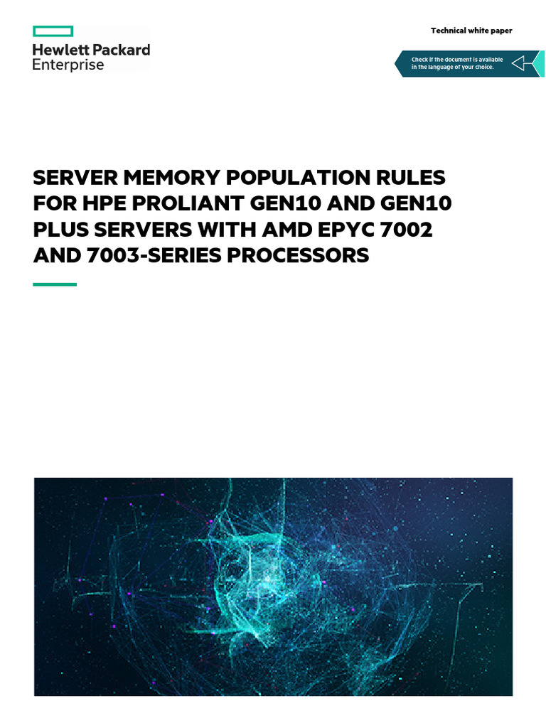 Server Memory Population Rules For Hpe Proliant Gen10 and Gen10 Plus ...