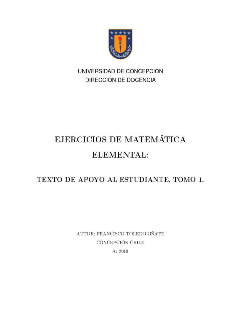 Matemáticas Elementales: Ejercicios y Teoría | PDF | Proposición | Si y ...