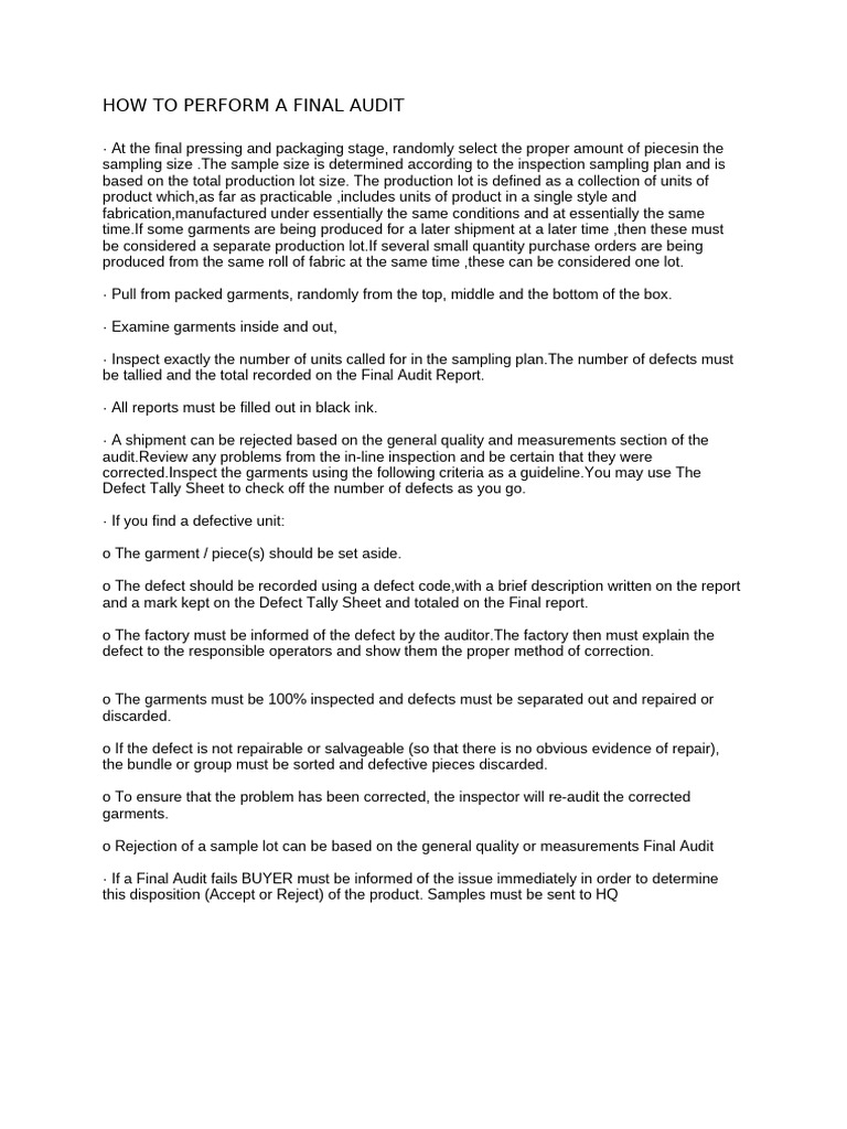 How To Perform A Final Audit | PDF | Audit
