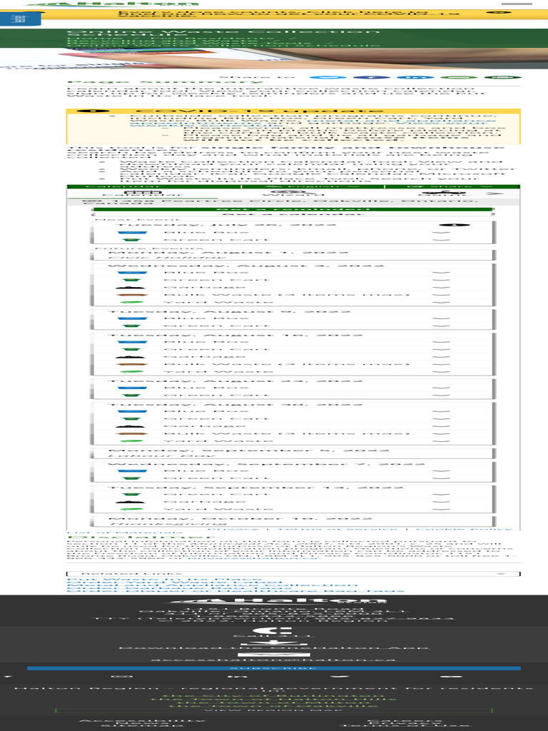 Halton - Online Waste Collection Schedule | PDF | Waste | Pollution