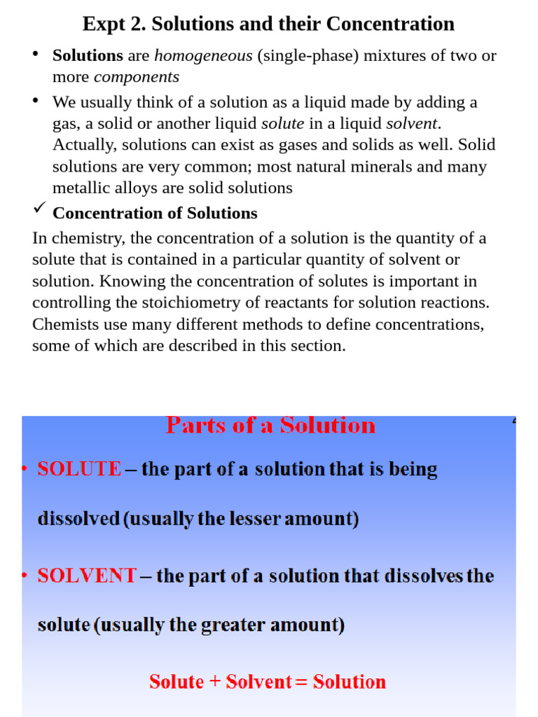 Solution Chemistry | PDF | Concentration | Mole (Unit)