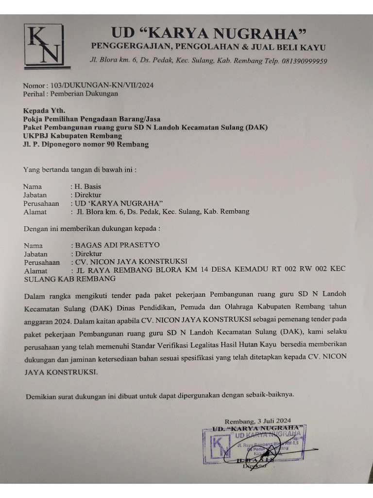 Duk Kayu R Guru SDN Landoh | PDF