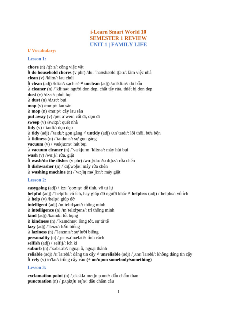 Ta10 Isw - Semester 1 Review | PDF