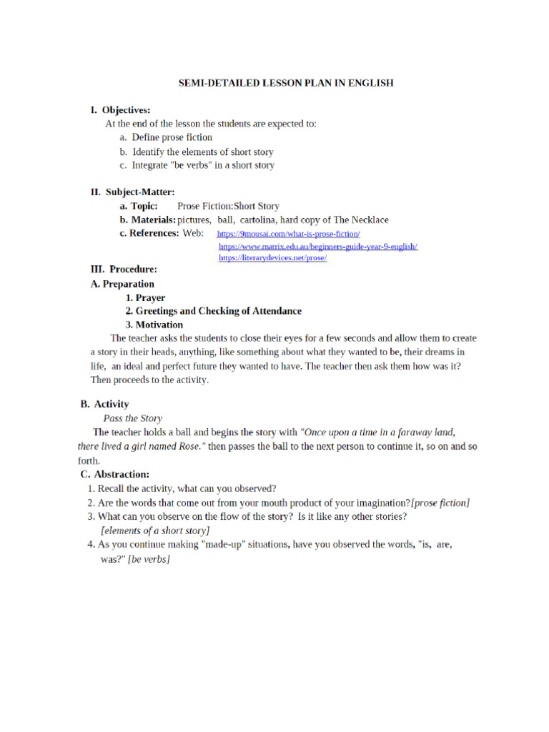 Sample Lesson Plan in Teaching Poetry | PDF