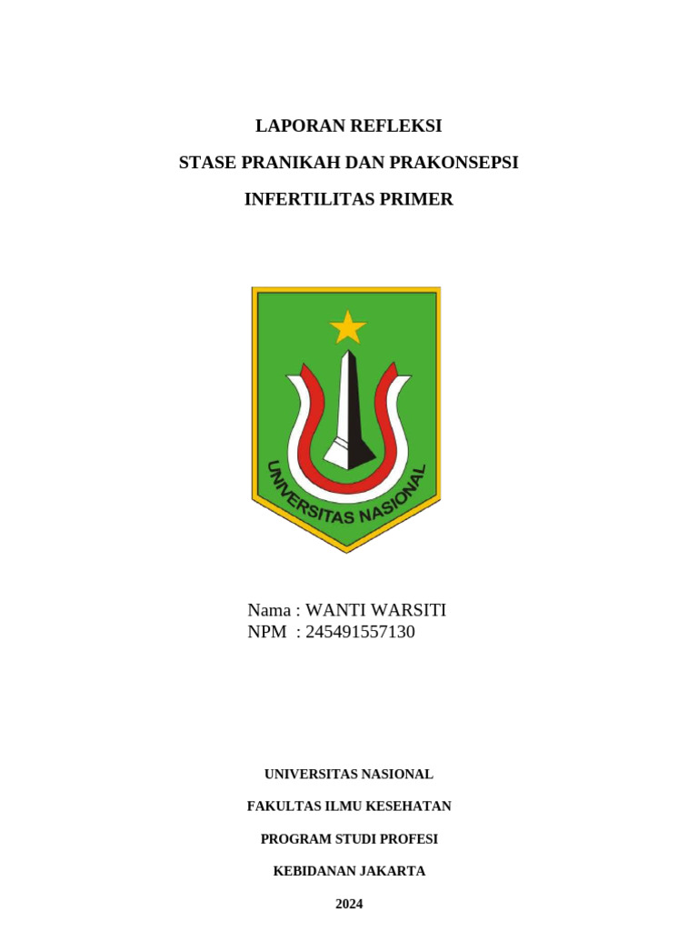 Infertilitas Primer: Laporan Refleksi Pranikah | PDF | Pengembangan Diri