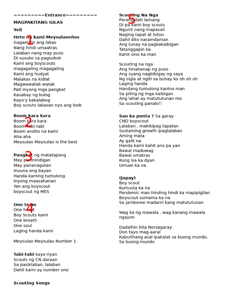 Yell Song | PDF