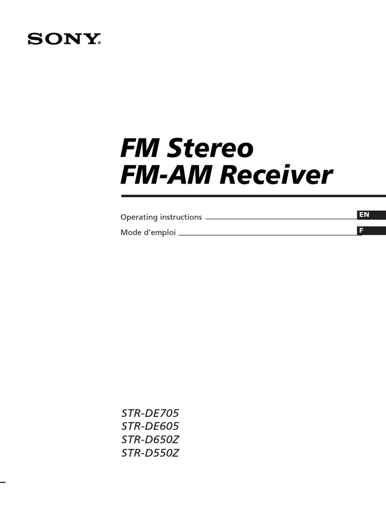 Sony Receiver | PDF | Frequency Modulation | Loudspeaker