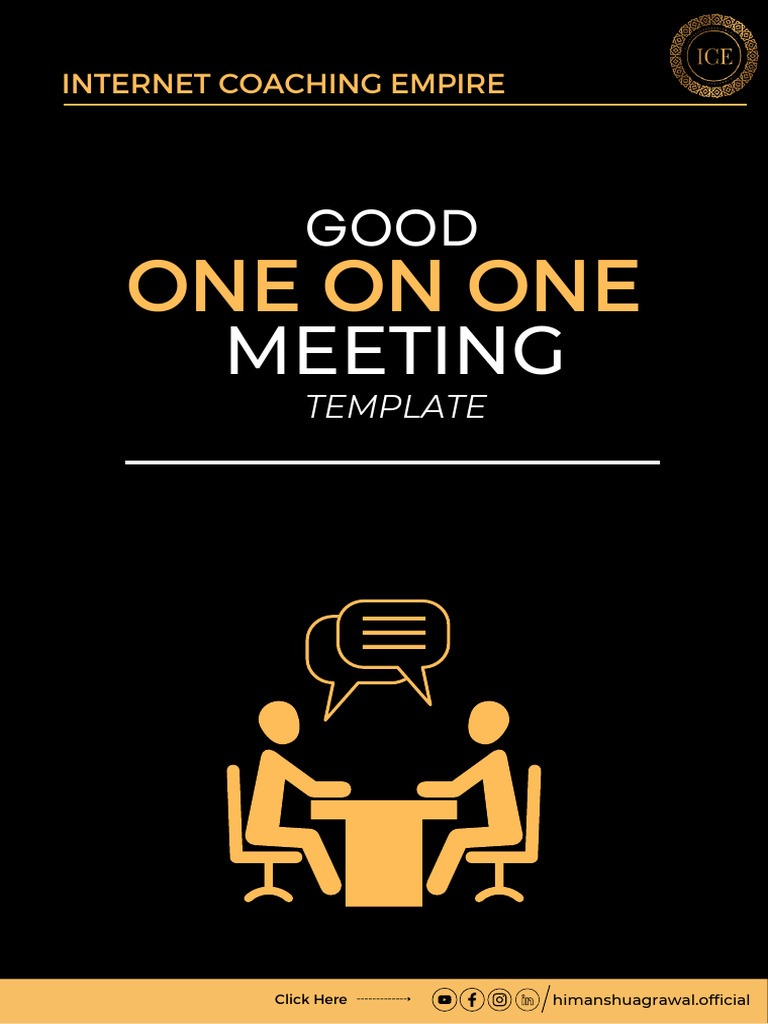Good ONE ON ONE Meeting Template | PDF | Self-Improvement