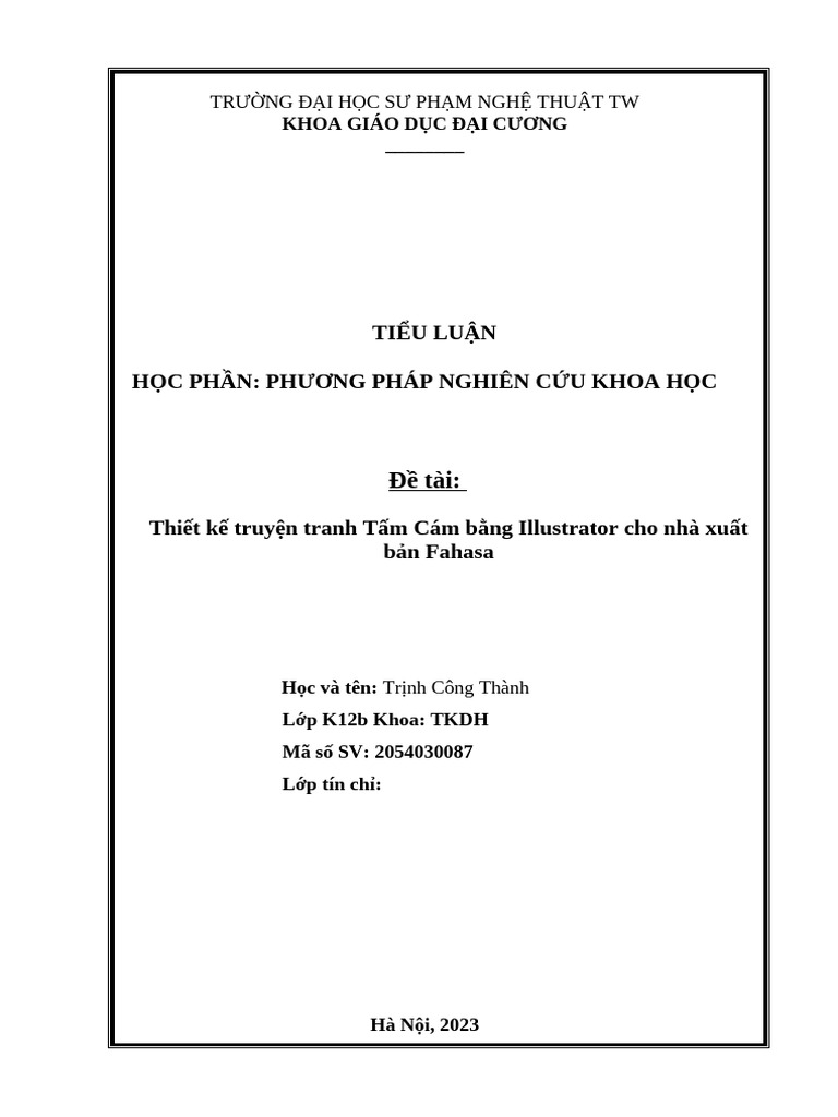 BÀI MẪU TIỂU LUẬN NCKH | PDF