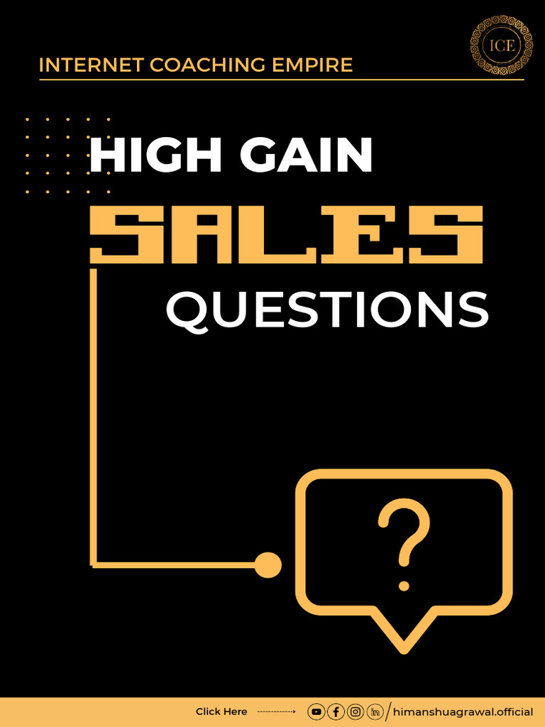 8 High Gain Sales Question For 2025 | PDF