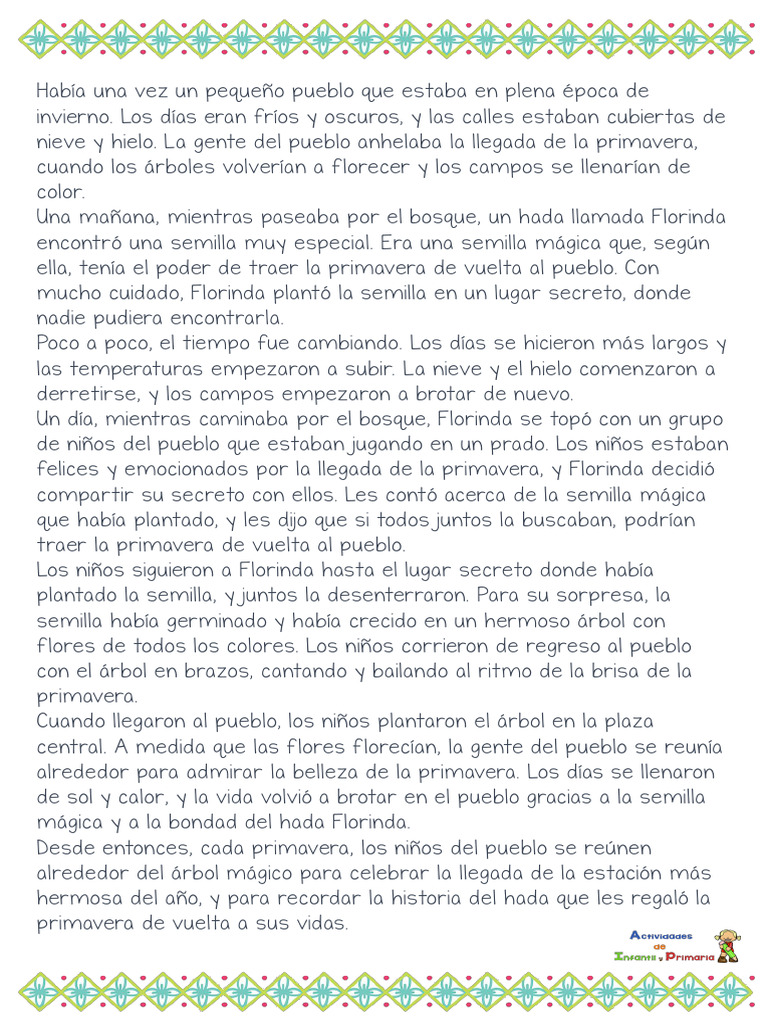 Cuento de Primavera | PDF | Temporada de primavera) | Invierno