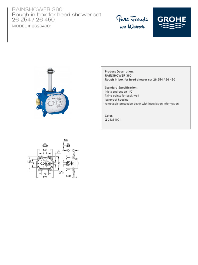 GROHE Specification Sheet 26264001 | PDF