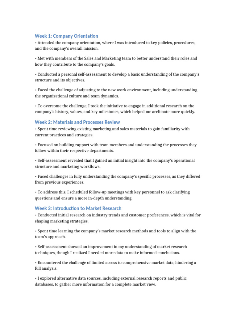 Weekly_Reports_Overview | PDF | Marketing | Marketing Research