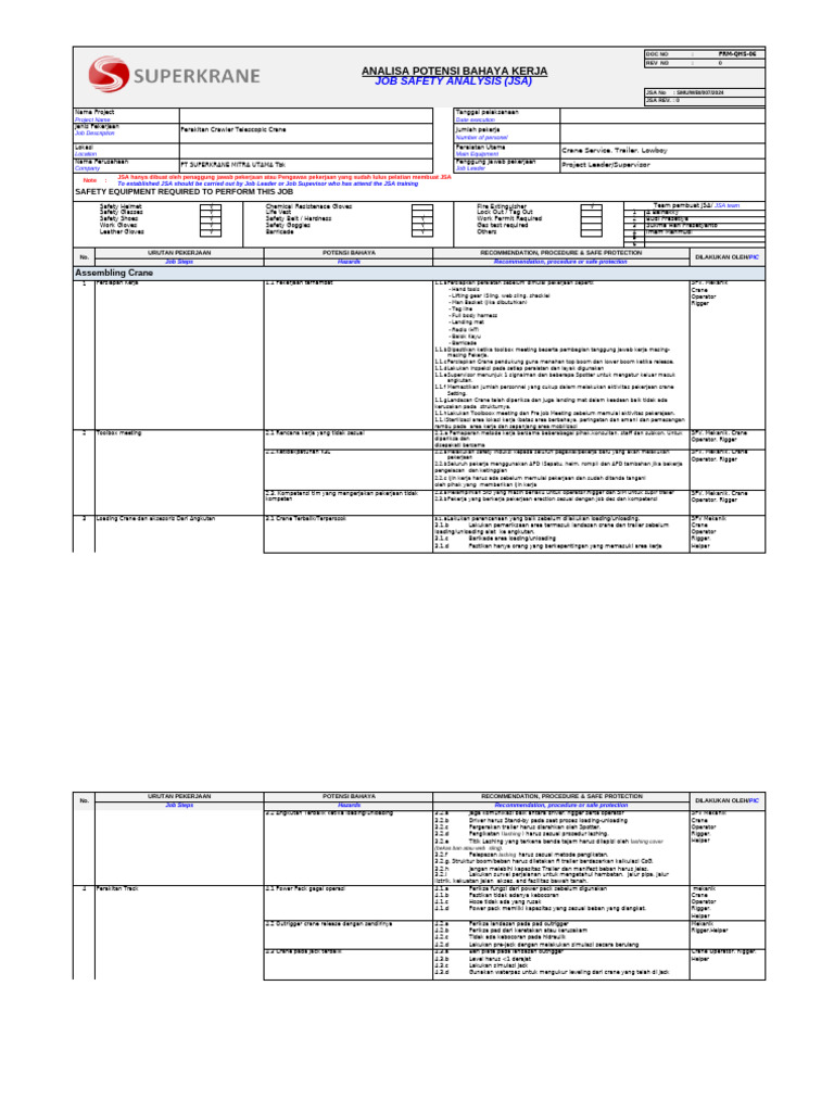 JSA Setting Crane Crawler Telescopic CT-250 | PDF