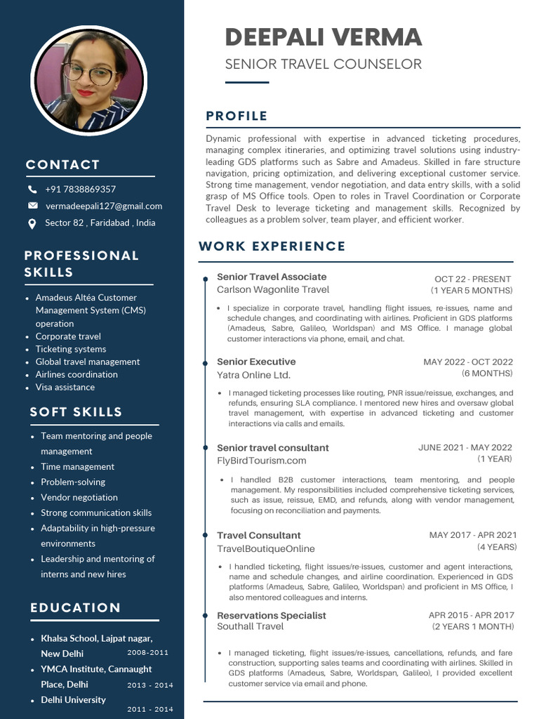 Deepali Verma CV Resume | PDF | Airlines | Transport Companies