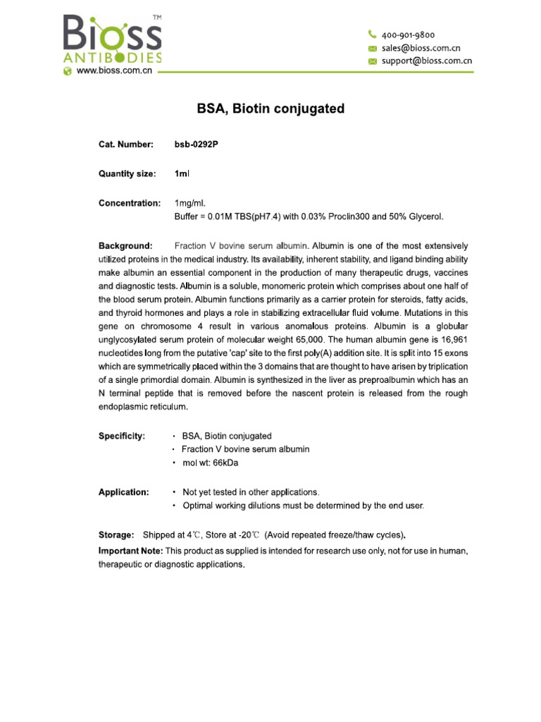 Bsa Biotin | PDF