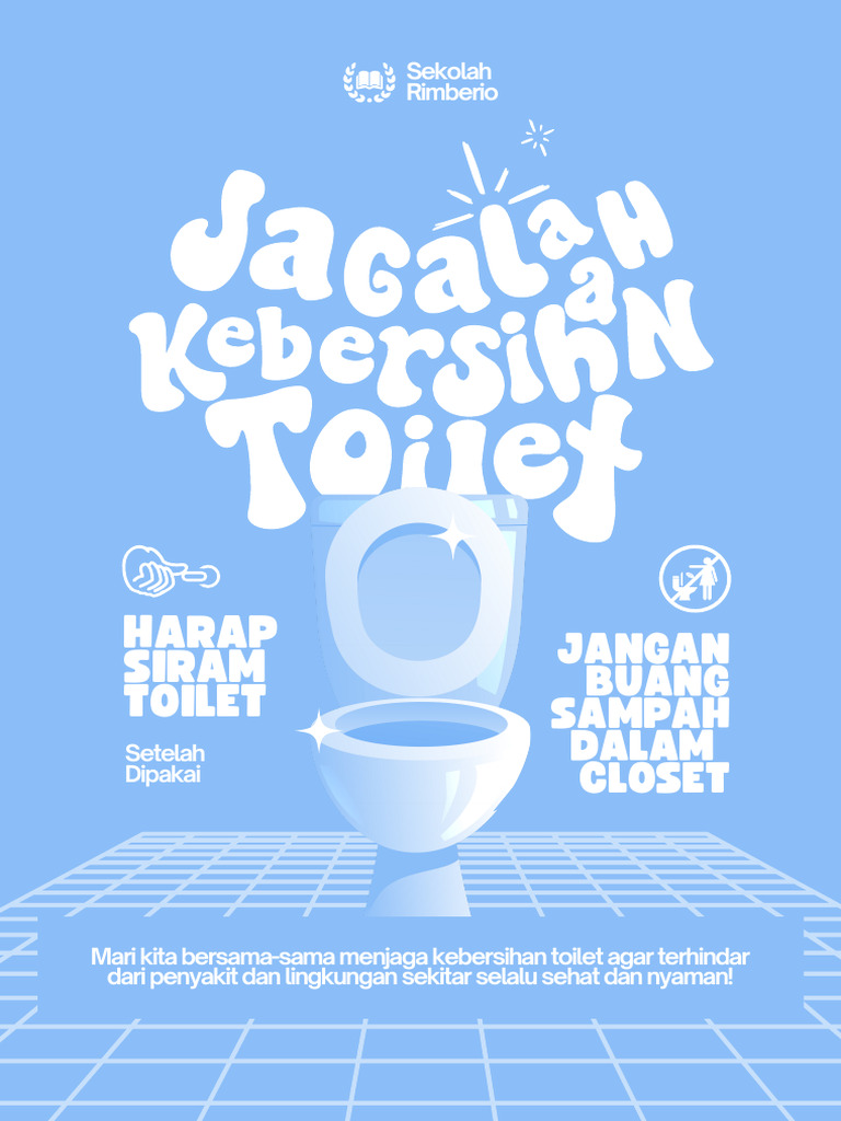Poster Jagalah Kebersihan Toilet Modern Biru Dan Putih | PDF