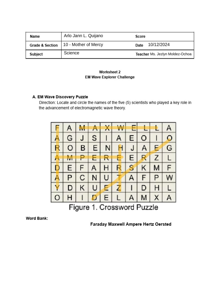 Quijano - Q2 - EM Worksheet 1-Output | PDF | Electromagnetism ...