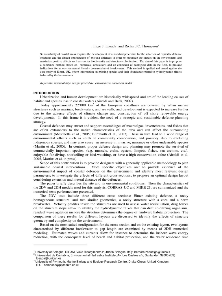 Ecologically Based Approach To Coastal Defence Design and 4gf765st8v ...