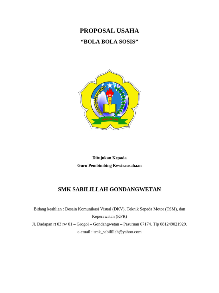 Proposal Usaha Milik Dina | PDF | Bisnis | Seni