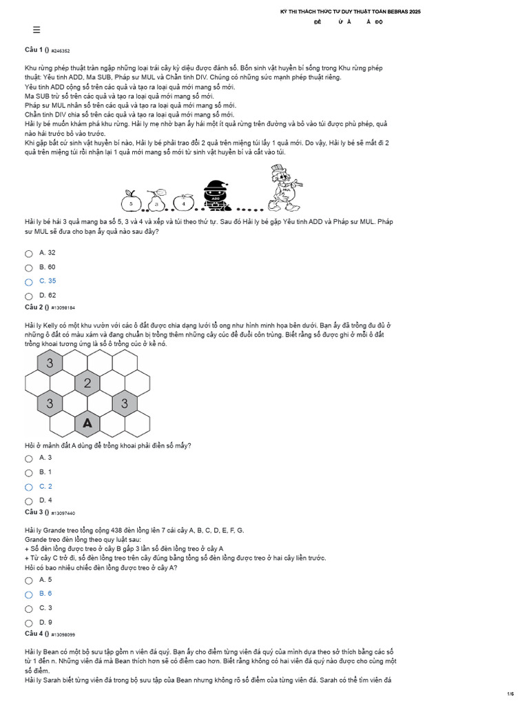 De Thi Thu Lan 2 CD 5 Bebras 2025 | PDF
