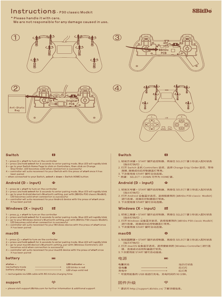 Mod Kit For Original Playstation Classic Controller | PDF