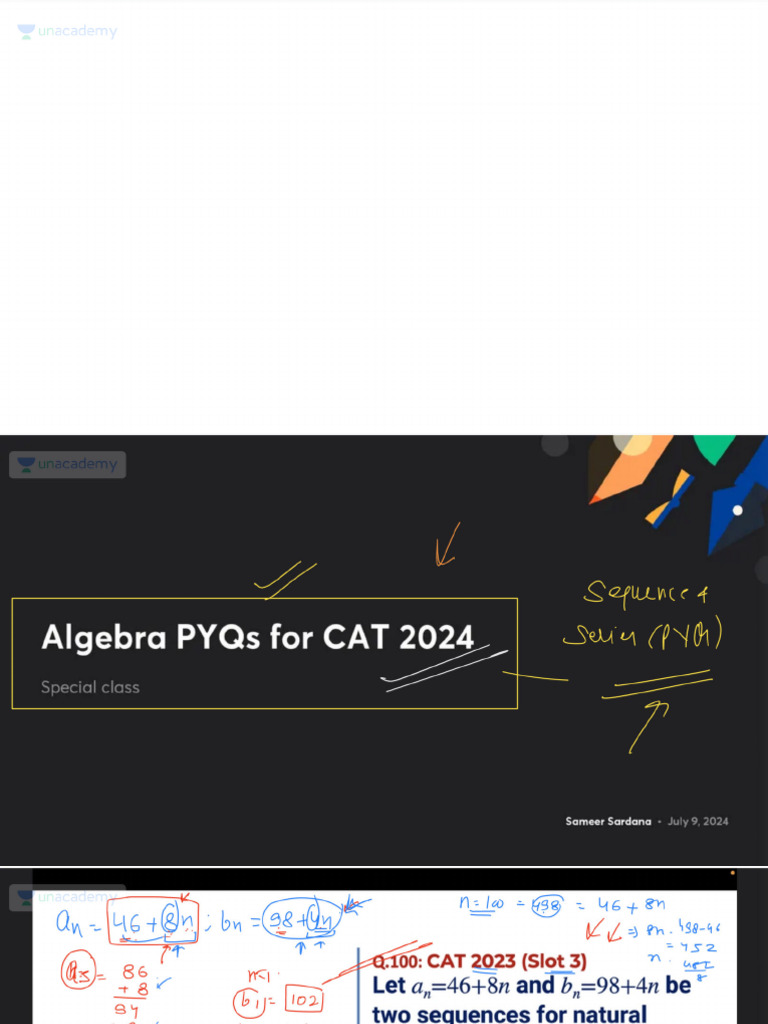 Algebra PYQs For CAT 2024 With Anno | PDF