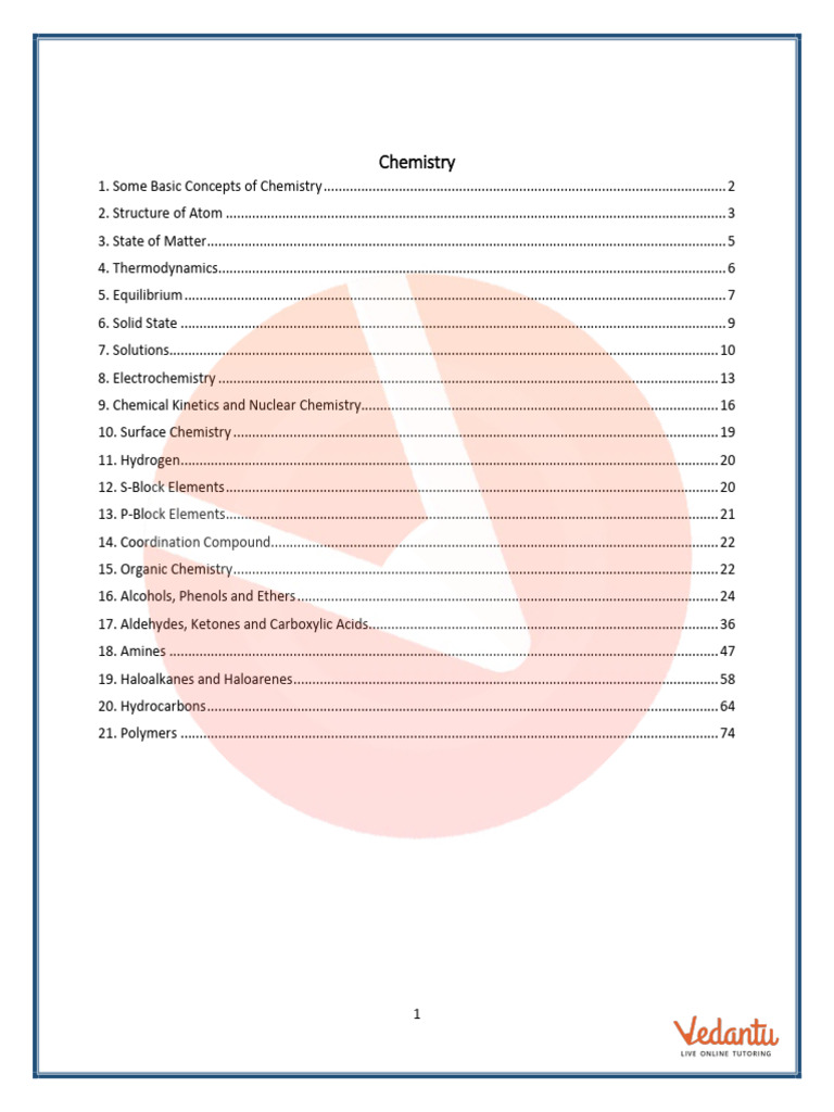 Vedantu Chemistry Notes Overview | PDF | Crystal Structure | Ester