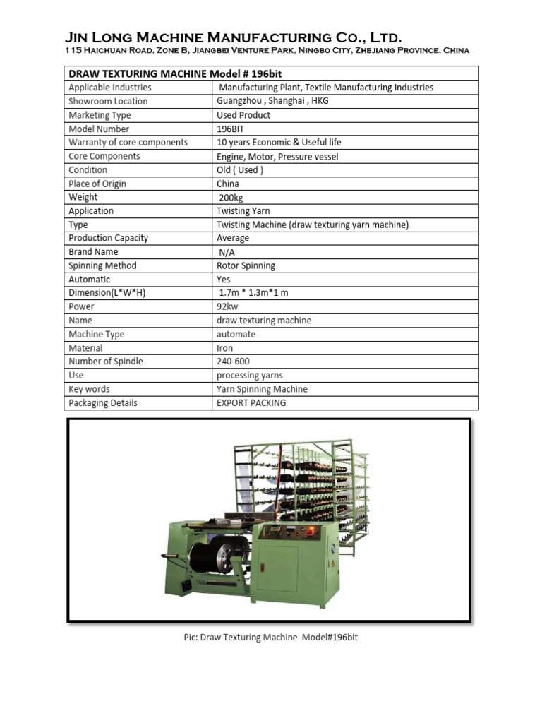 Catelogue 4 Machine Final | PDF | Spinning (Textiles) | Yarn
