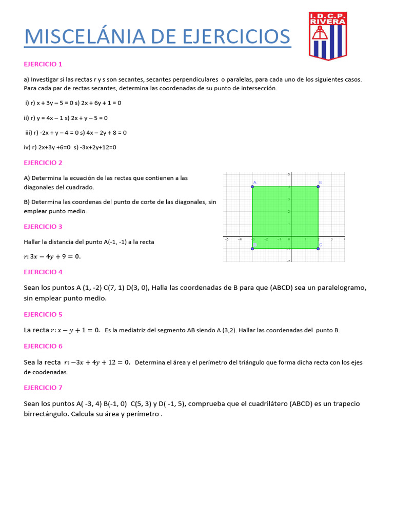 Miscelania Ecuacion de La Recta Condicion de Paralelismo y Perp | PDF