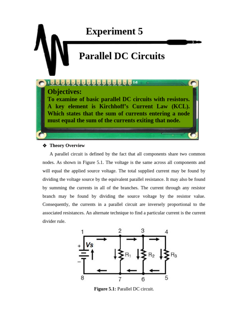 Exp.5 Prallel D.C Circuits | PDF | Series And Parallel Circuits | Voltage