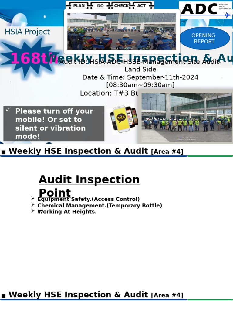 (Closed) 168th HSIA - HSE Inspection & Audit-Rev.0 (Landside) | PDF ...